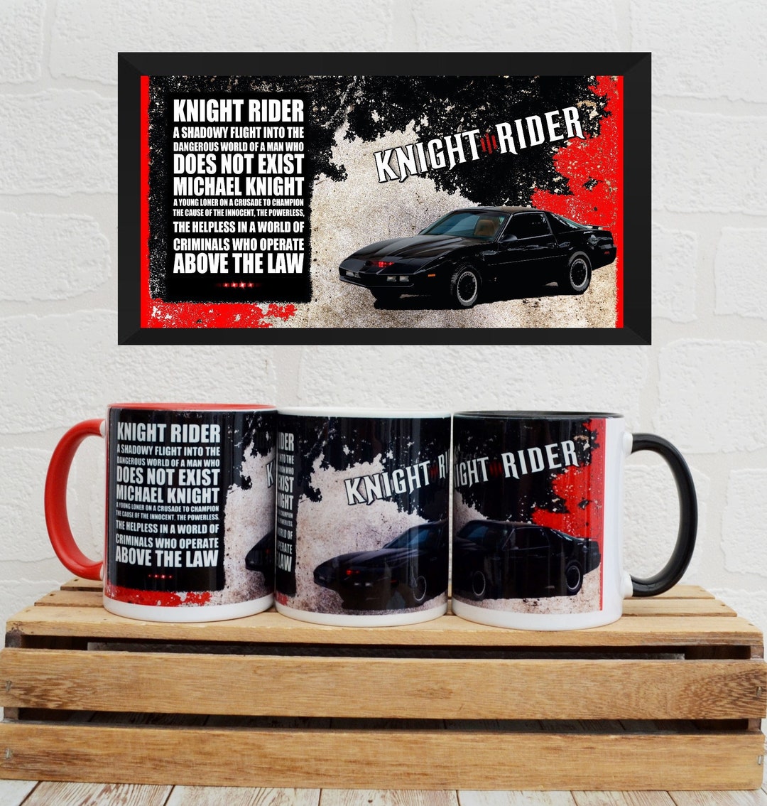 Mugs Knight Rider | Knight Rider | TV Gifts | TV Mugs | KITT | Coaster ...