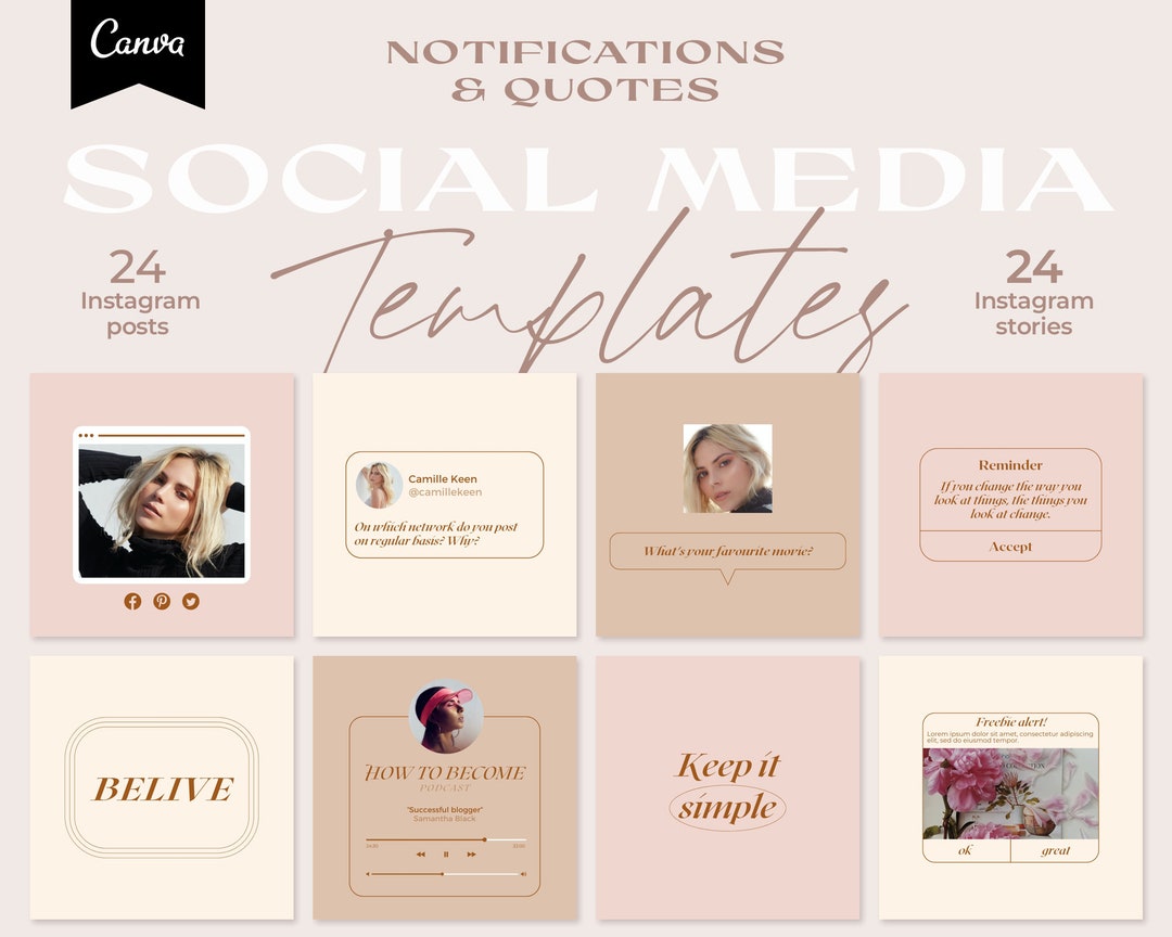 Instagram Template. Instagram Story Template. Notifications and ...