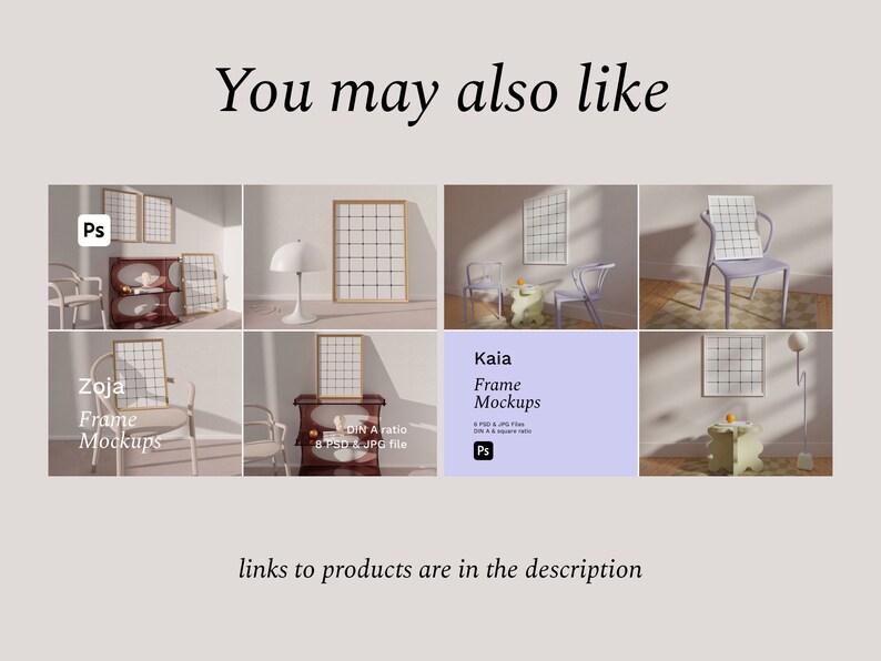 Mockup Frame Set of 2. Printable Mockup. Vertical Poster Mock - Etsy