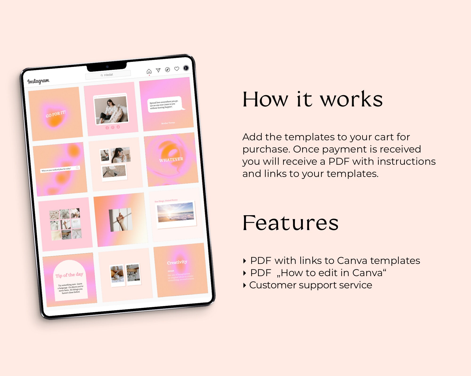Pink Instagram Template. Instagram Story. Canva Template. Pink - Etsy