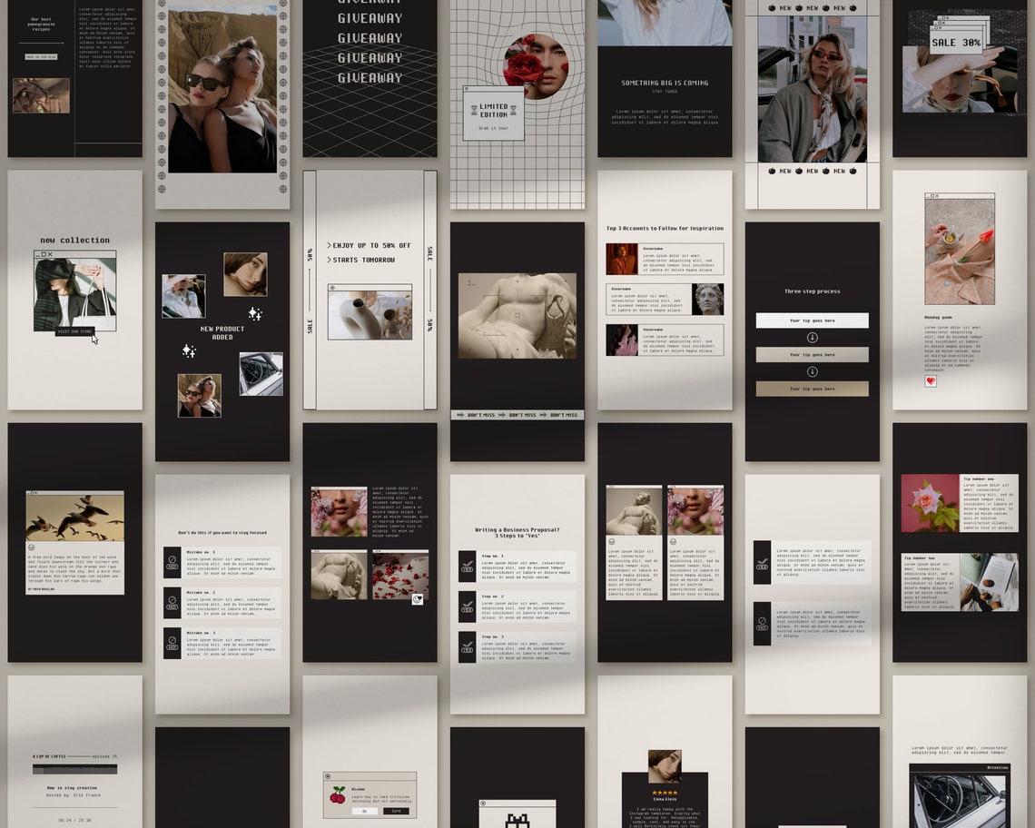 Retro Instagram Template Old Computer Aesthetic. Instagram - Etsy