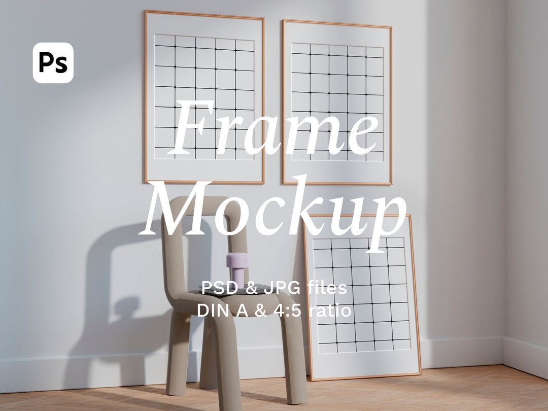 Three Frames Mockup. 3 Mock-up Frames for Art. Minimal Mockup. Frame ...