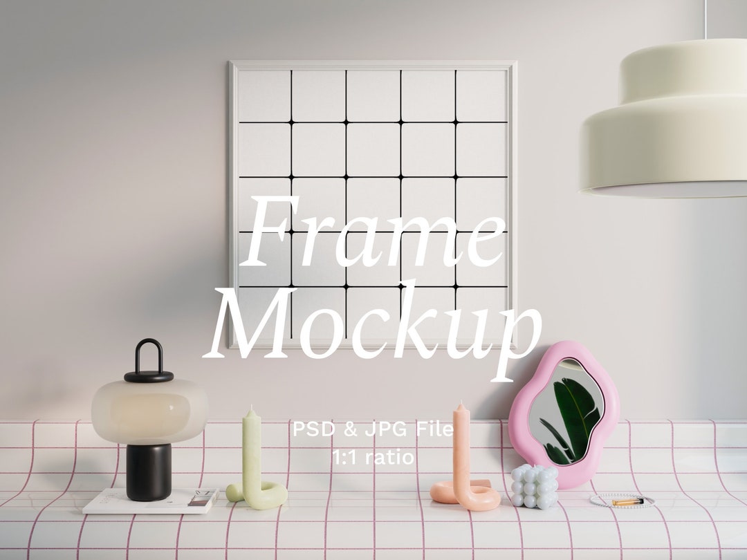 Square 1x1 Frame Mockup. 1x1 Frame Ratio Mockup . Wall Art Mockup ...