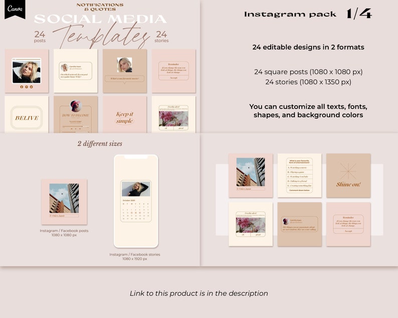 Instagram Posts. Instagram Inspirational Template Editable in - Etsy