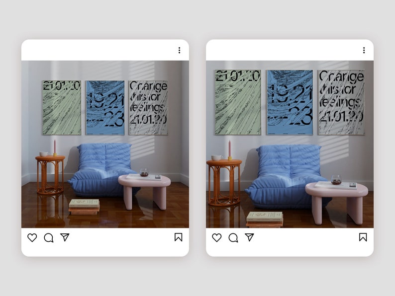Three Frames Mockup. Set of 3 Mock Up. 3 Posters Mockup. Print - Etsy