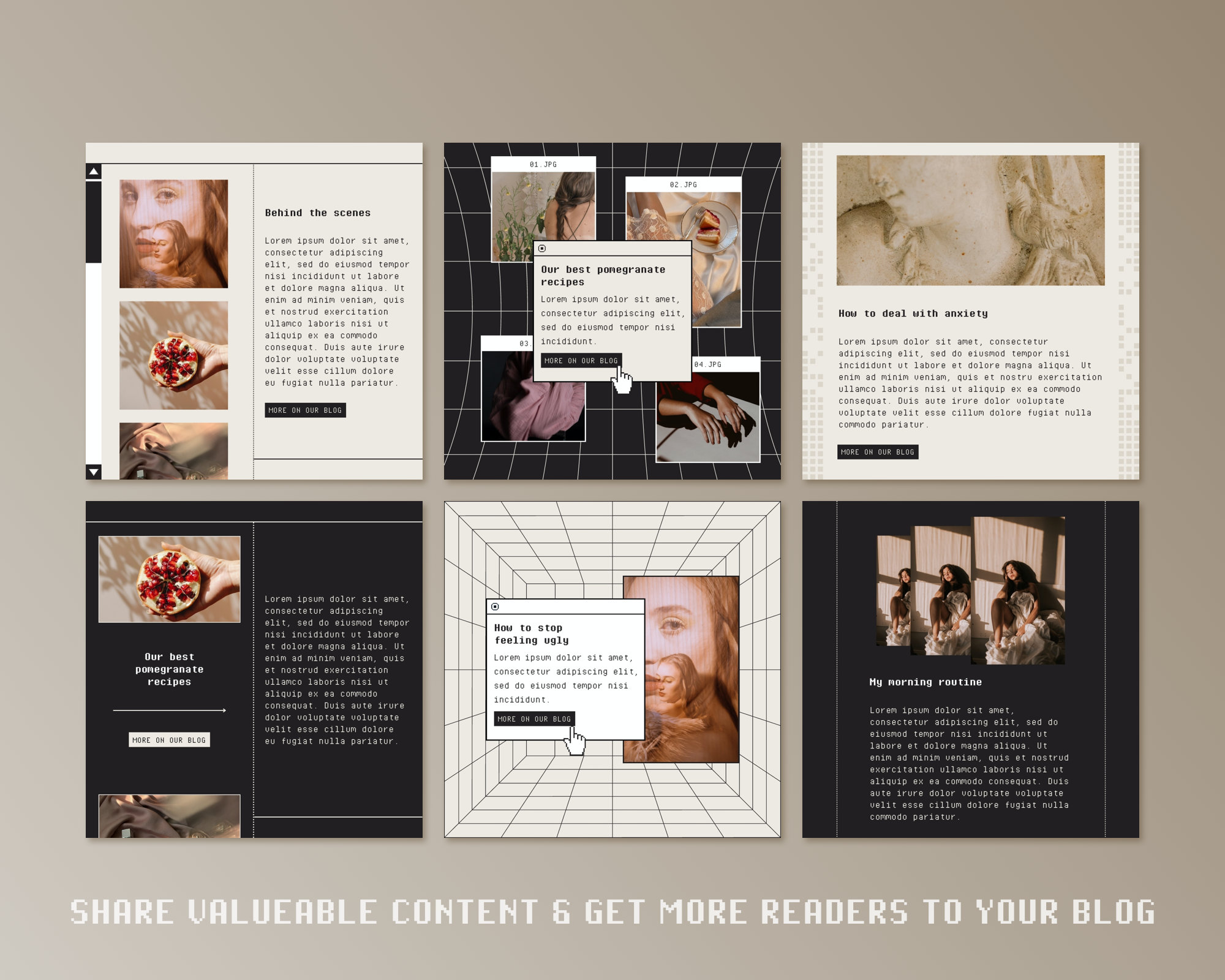 Retro Instagram Template Old Computer Aesthetic. Instagram Posts and ...