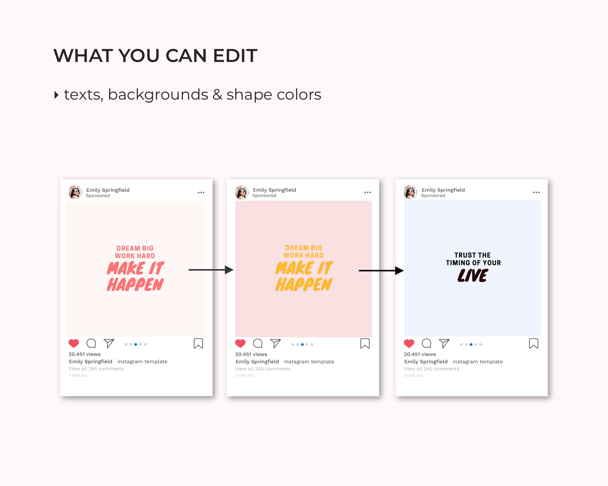 Instagram Post Templates. Quote Templates. Instagram Blogger - Etsy