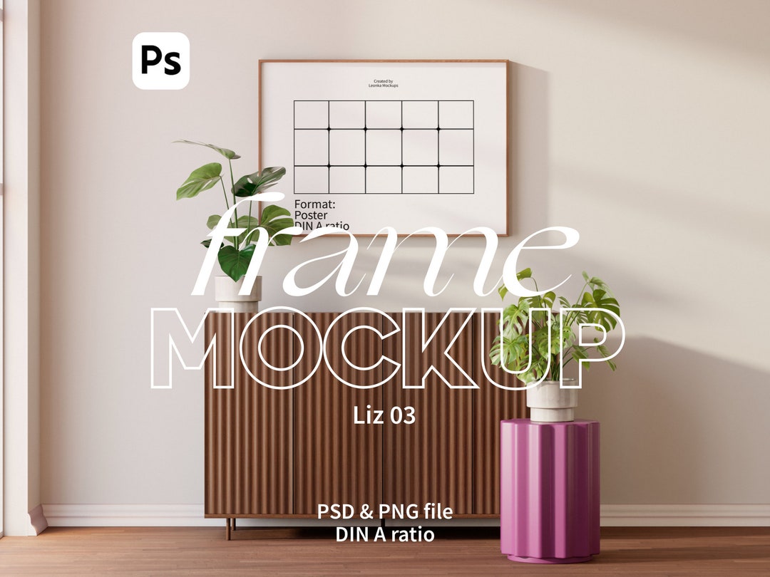 Horizontal Frame Photoshop Mockup for Art and Printables. Landscape PSD ...