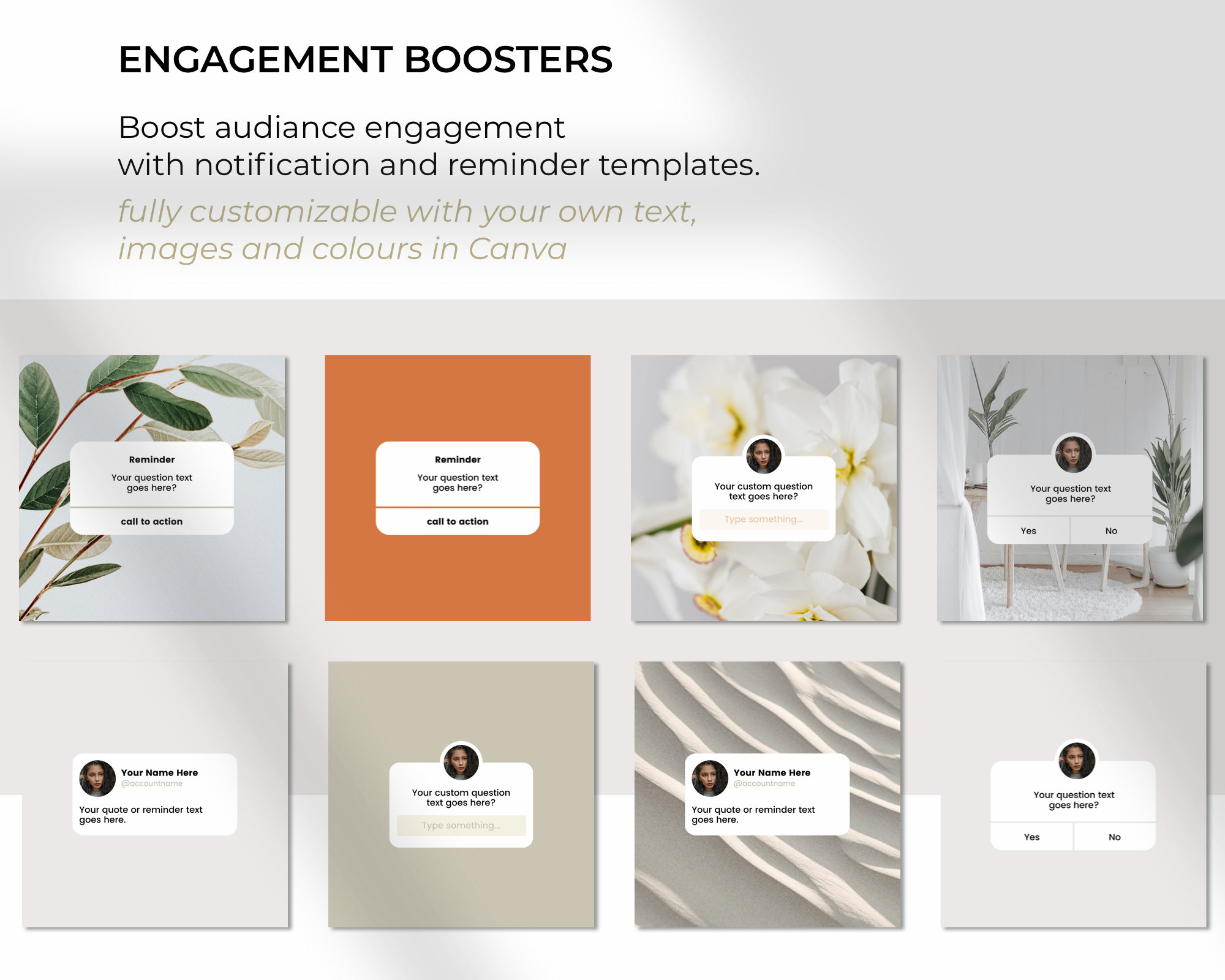 Instagram Blogger Templates Inspirational Quotes - Etsy