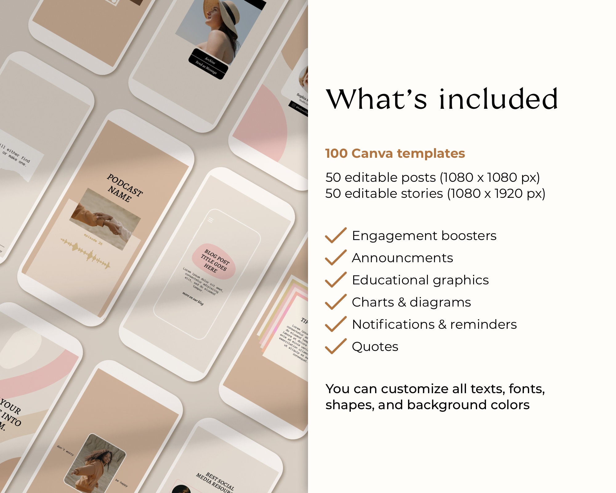 100 Instagram Templates. Blogger Template. Instagram Business Kit ...