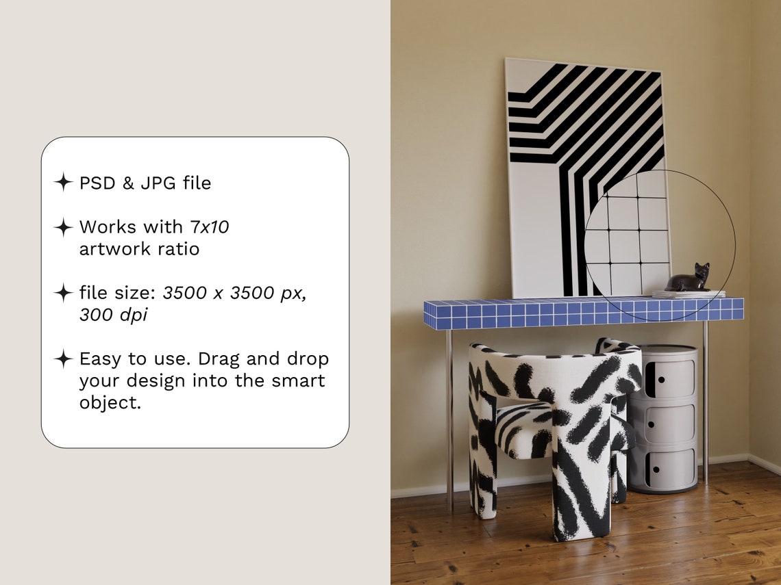 70x100 Poster Mockup. Vertical Frame Template. Photoshop - Etsy