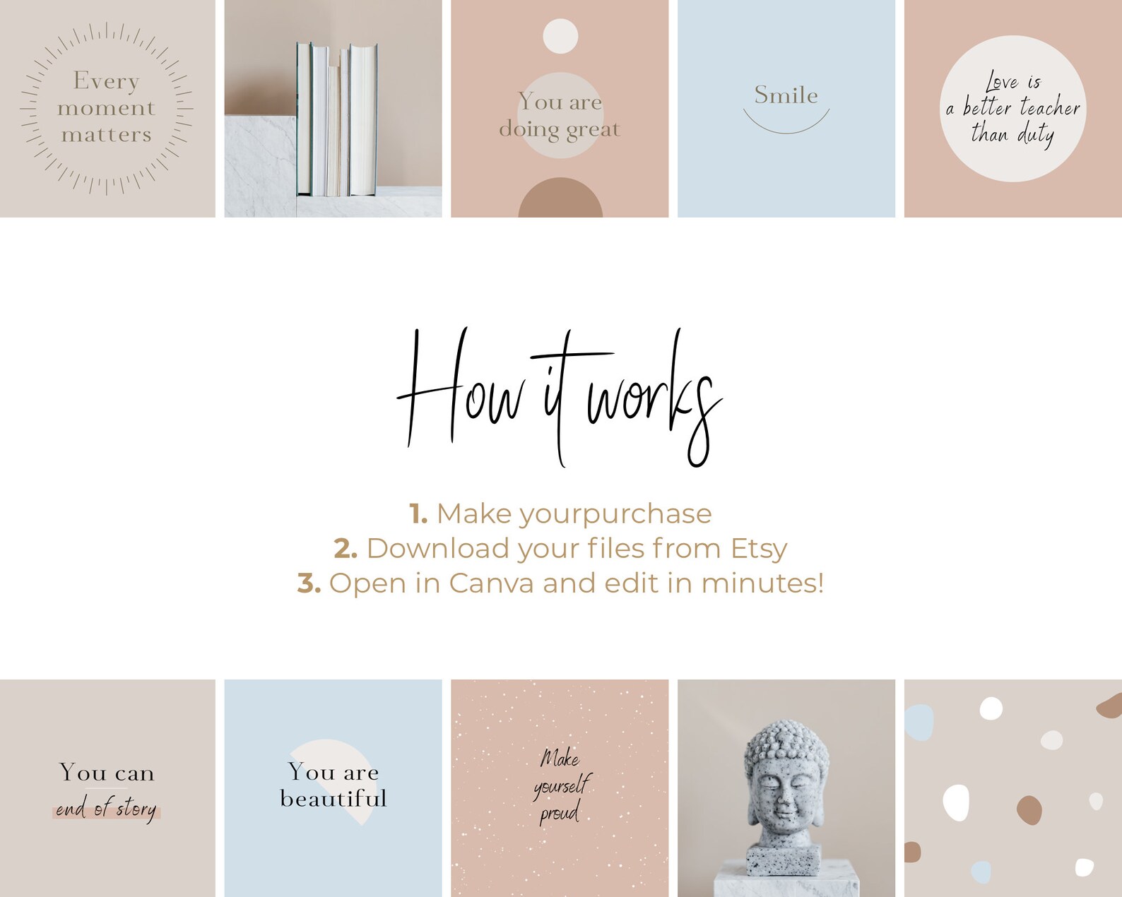 24 Boho Instagram Templates for Canva Canva Template | Etsy