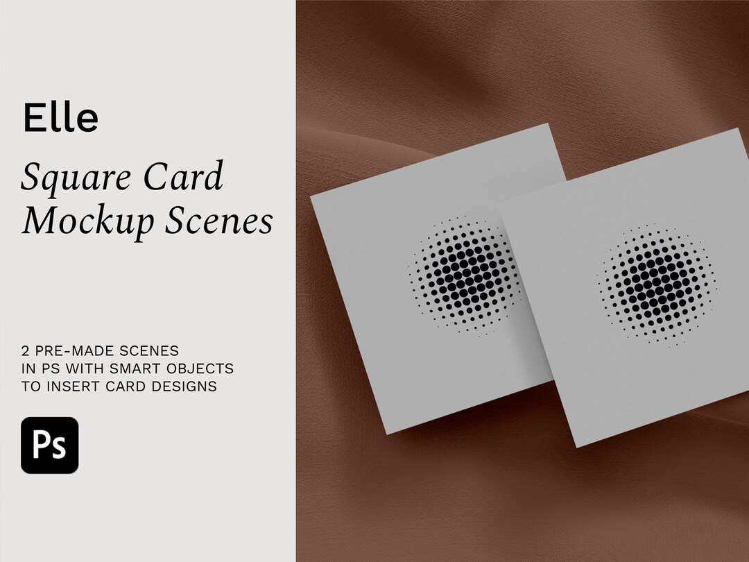 Square Card Mockup. Greeting Card Front and Back. Minimal Square ...