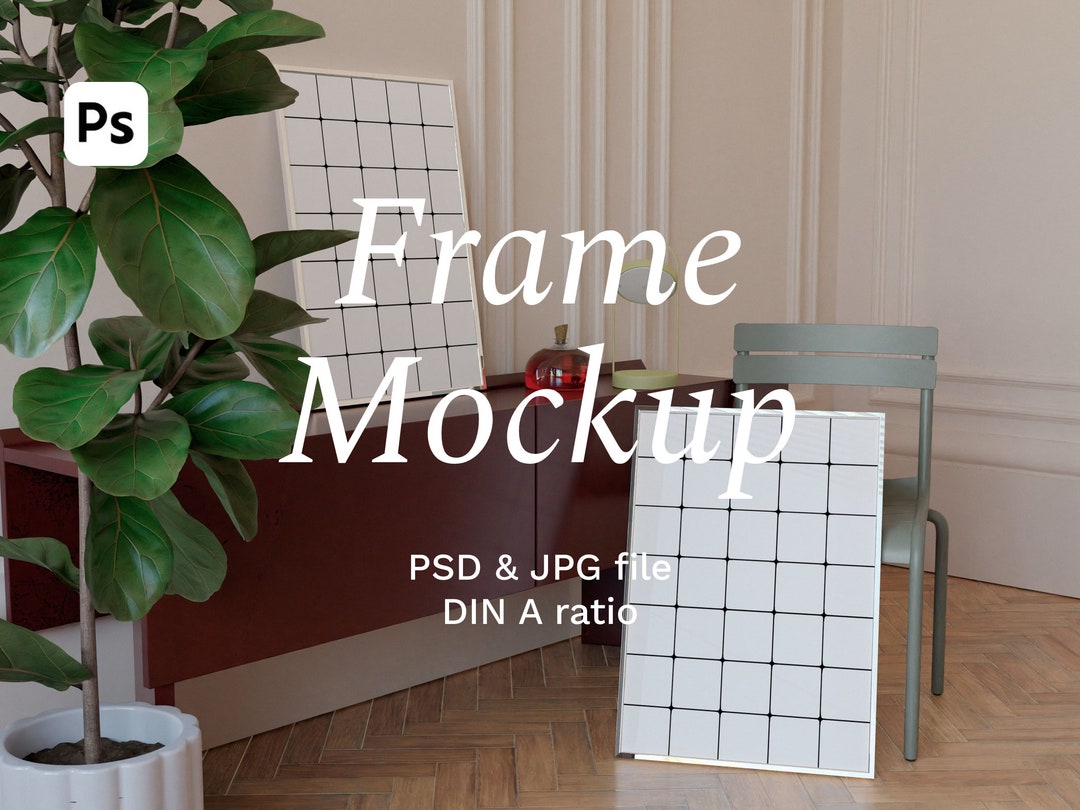 Two Frames Mockup. 2 Framed Poster Mockups. Modern Interior Poster ...