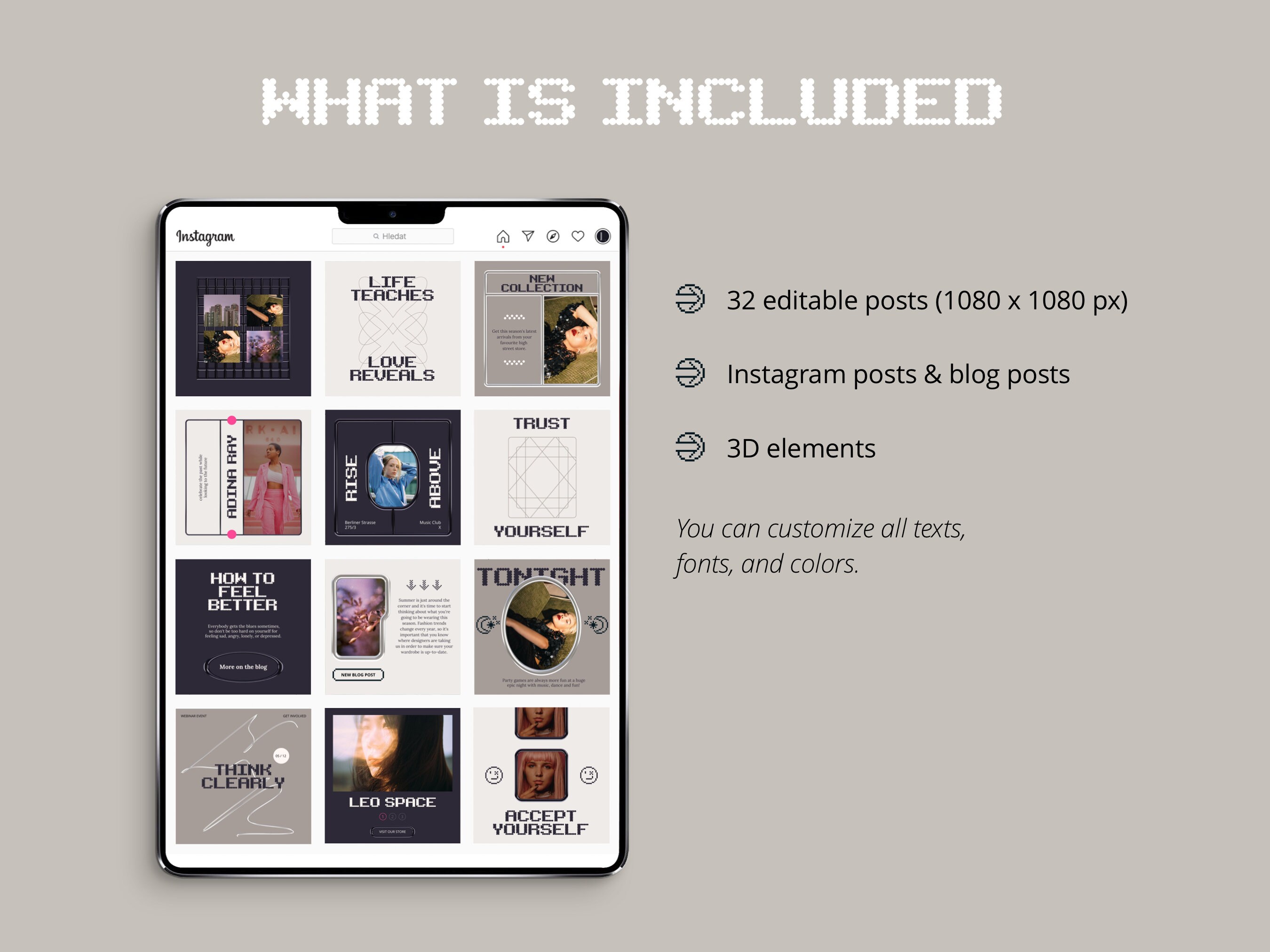 Instagram Template for Small Business. Beige Social Media Design ...