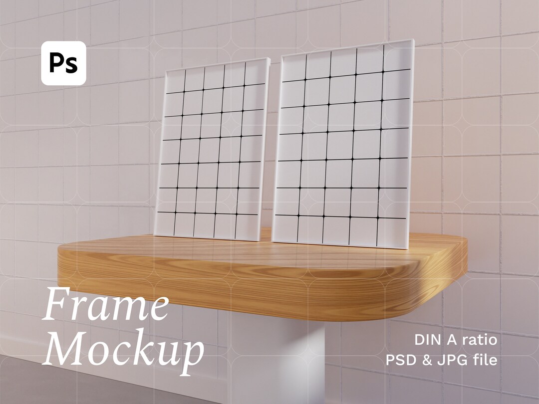 2 Poster Mockups. Set of Two Mockups. Framed Artwork Mockup. Digital ...