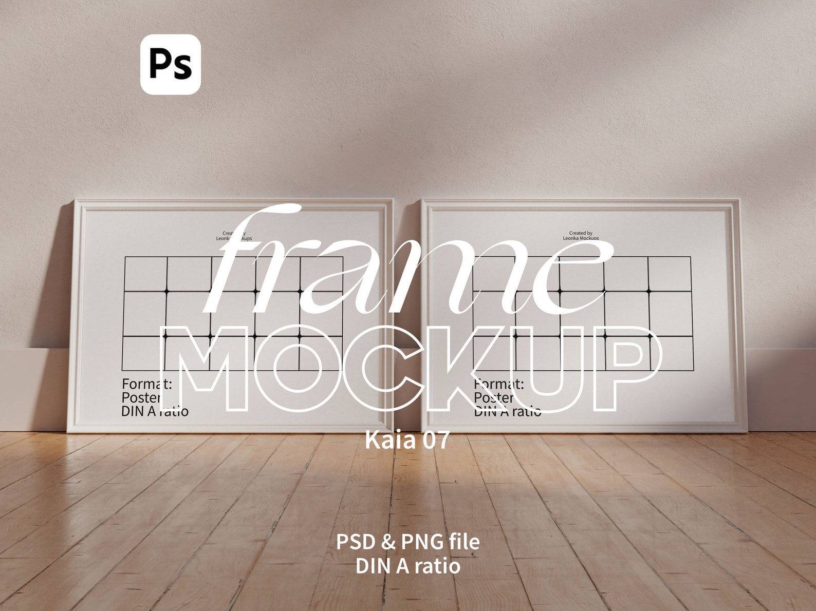 Two Horizontal Frame Mockup. Photoshop Template. White Mockup Template ...