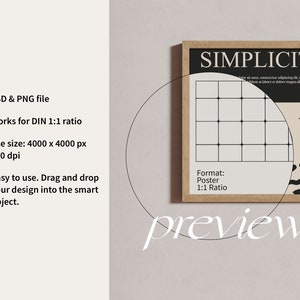 Square Basic Frame Mockup for Art and Printables. Photoshop Frame ...