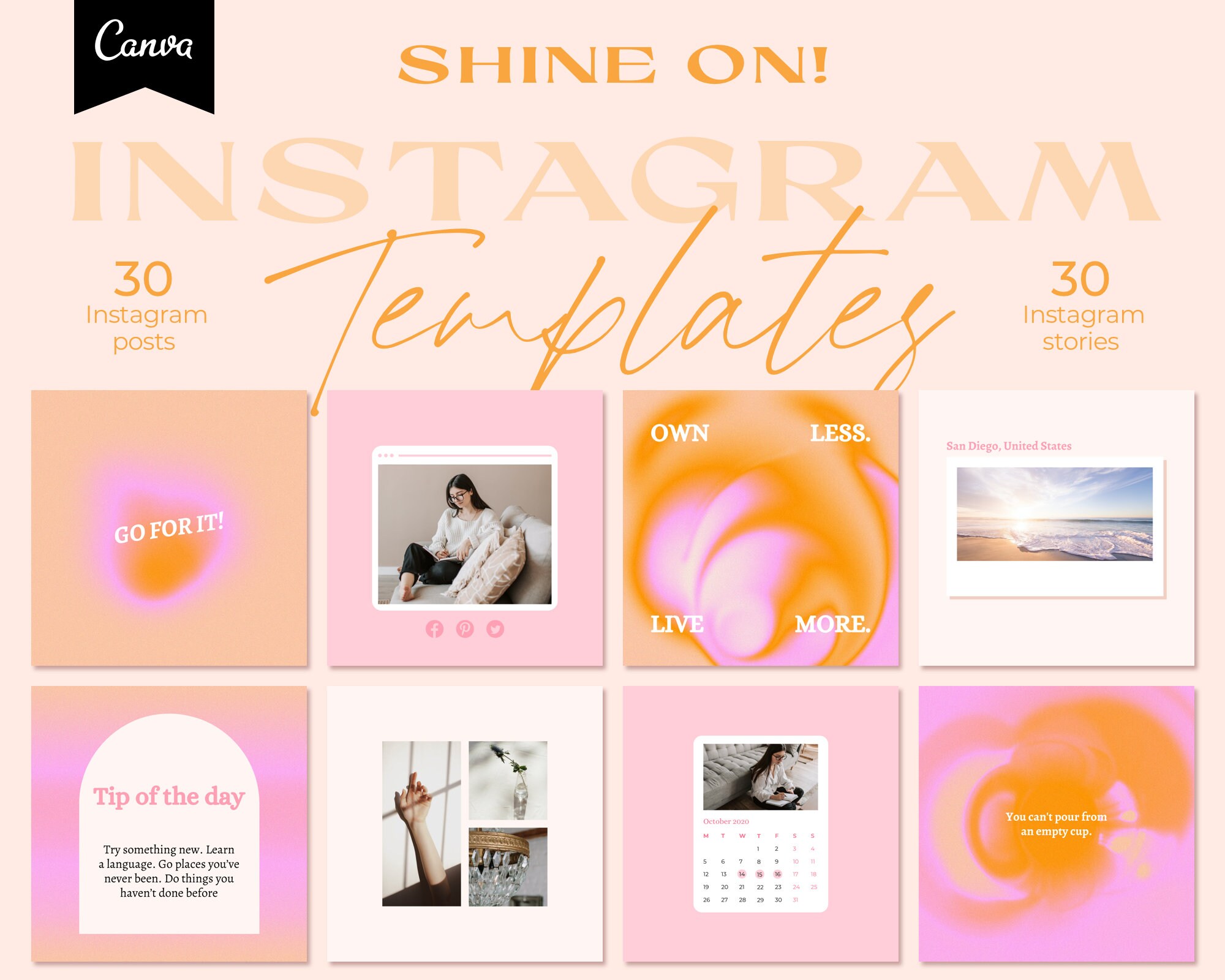 Pink Instagram Template. Instagram Story. Canva Template. Pink | Etsy