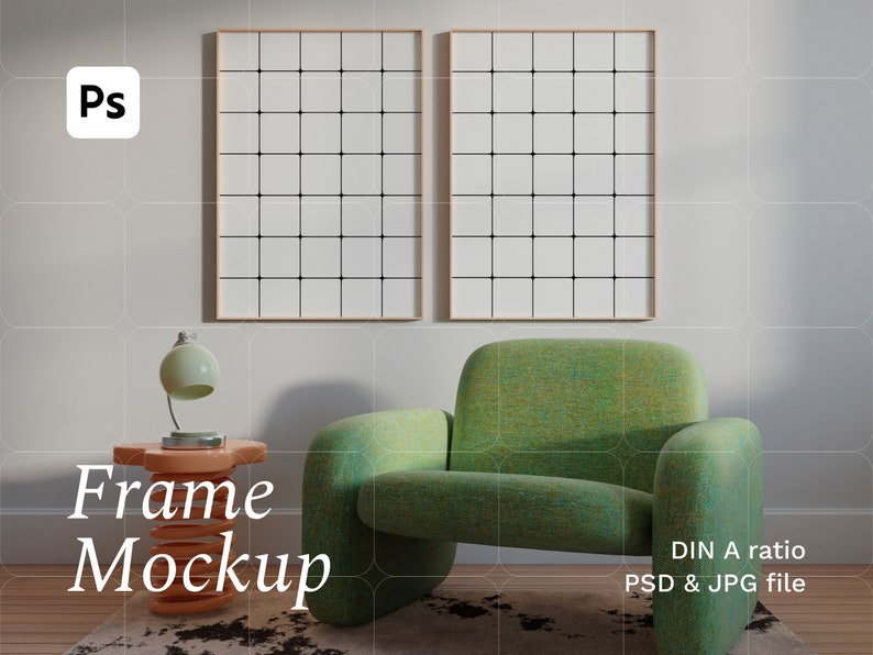 Mockup Frame Set of 2. Printable Mockup. Vertical Poster Mock - Etsy