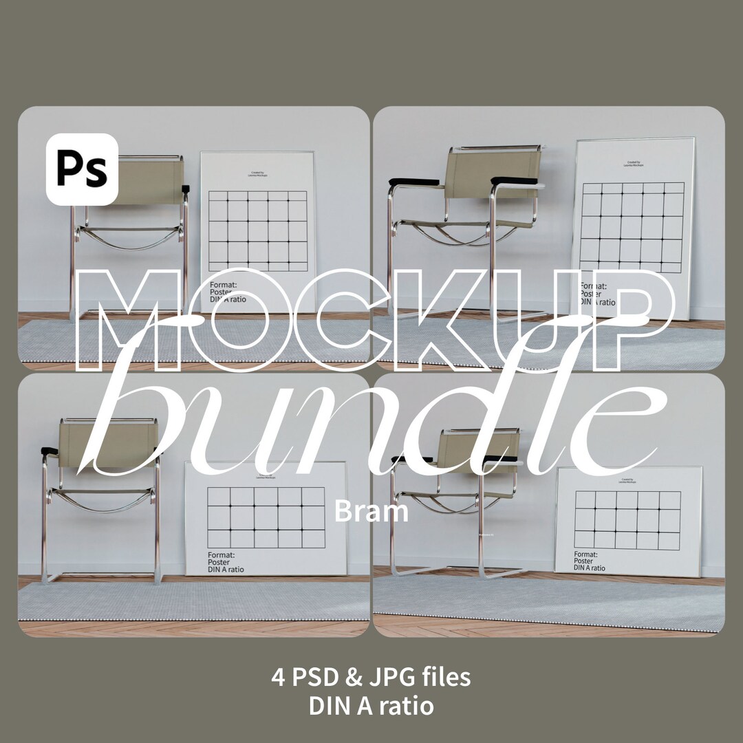 Art Mockup Bundle. Bauhaus Frame Mockup DIN A Ratio. Horizontal ...