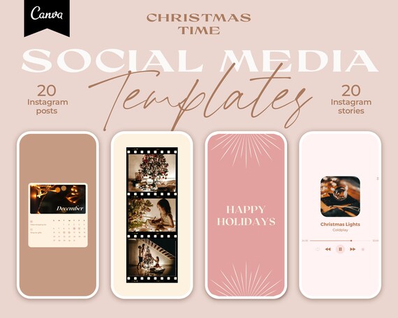 Christmas Instagram Template. Holiday Instagram Post Template. | Etsy