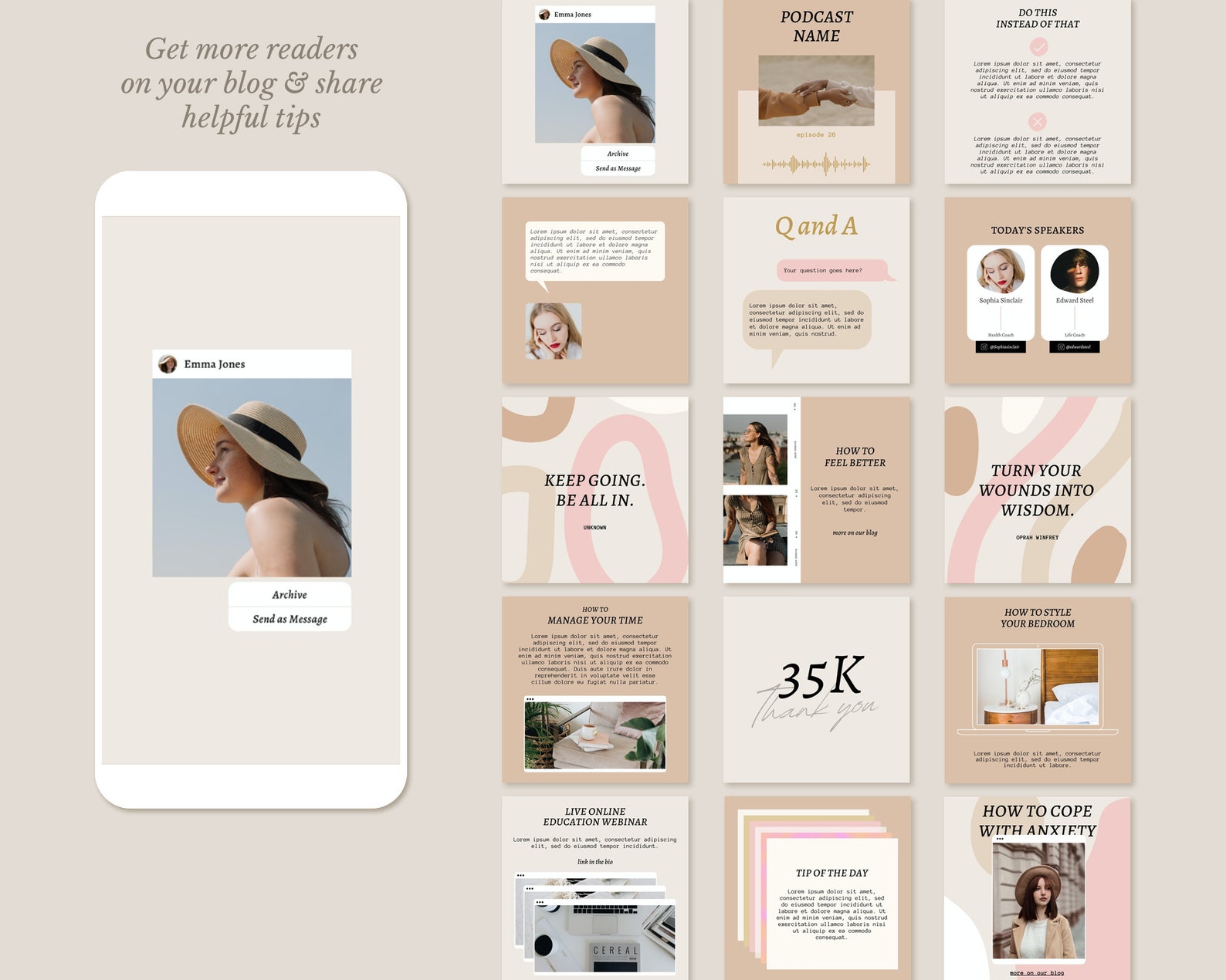 100 Instagram Templates. Blogger Template. Instagram Business Kit ...