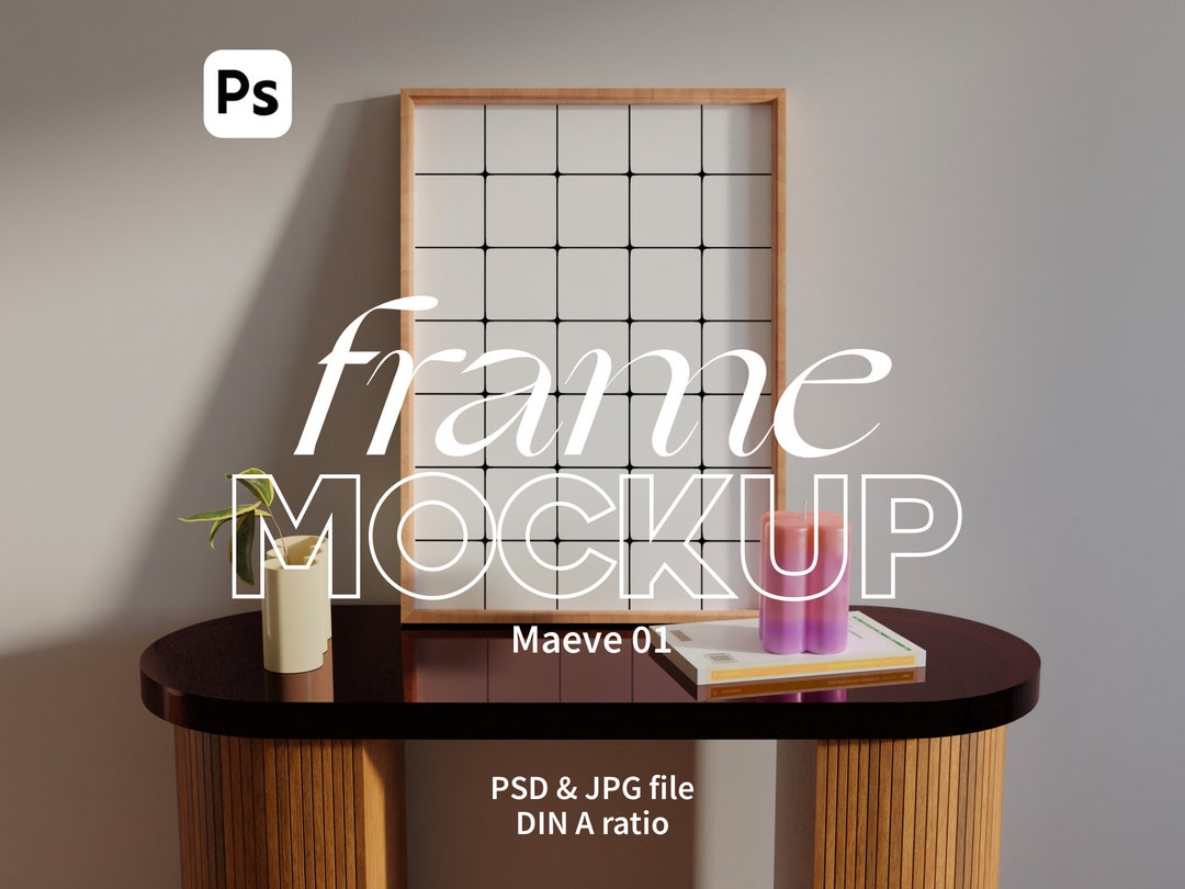 One Frame Mockup. Printable Poster Mockup. Vertical Frame Mock Up ...