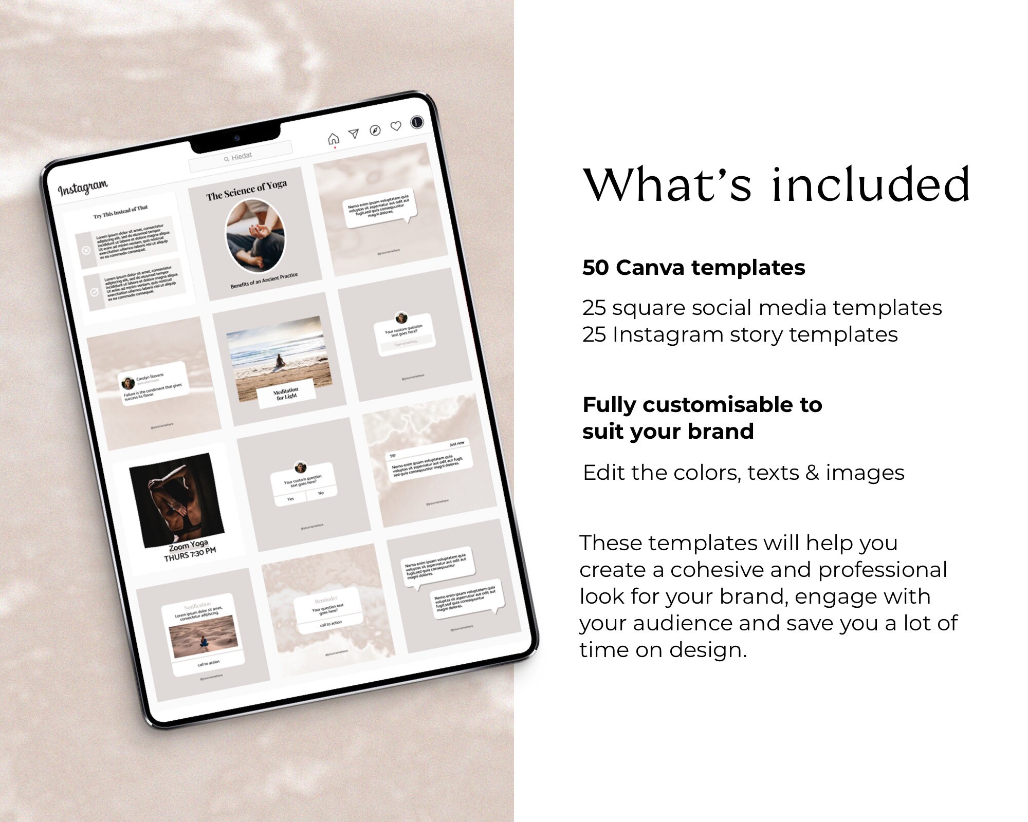 Instagram Feed Template. Instagram Blogger Template. Canva | Etsy