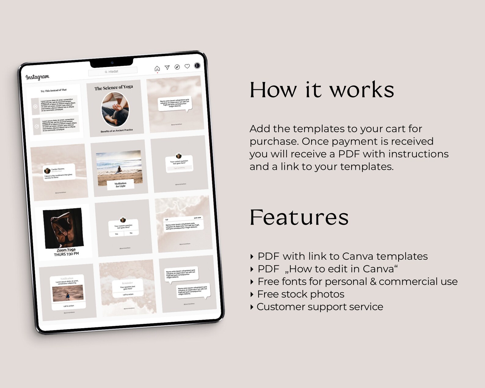 Instagram Feed Template. Instagram Blogger Template. Canva | Etsy