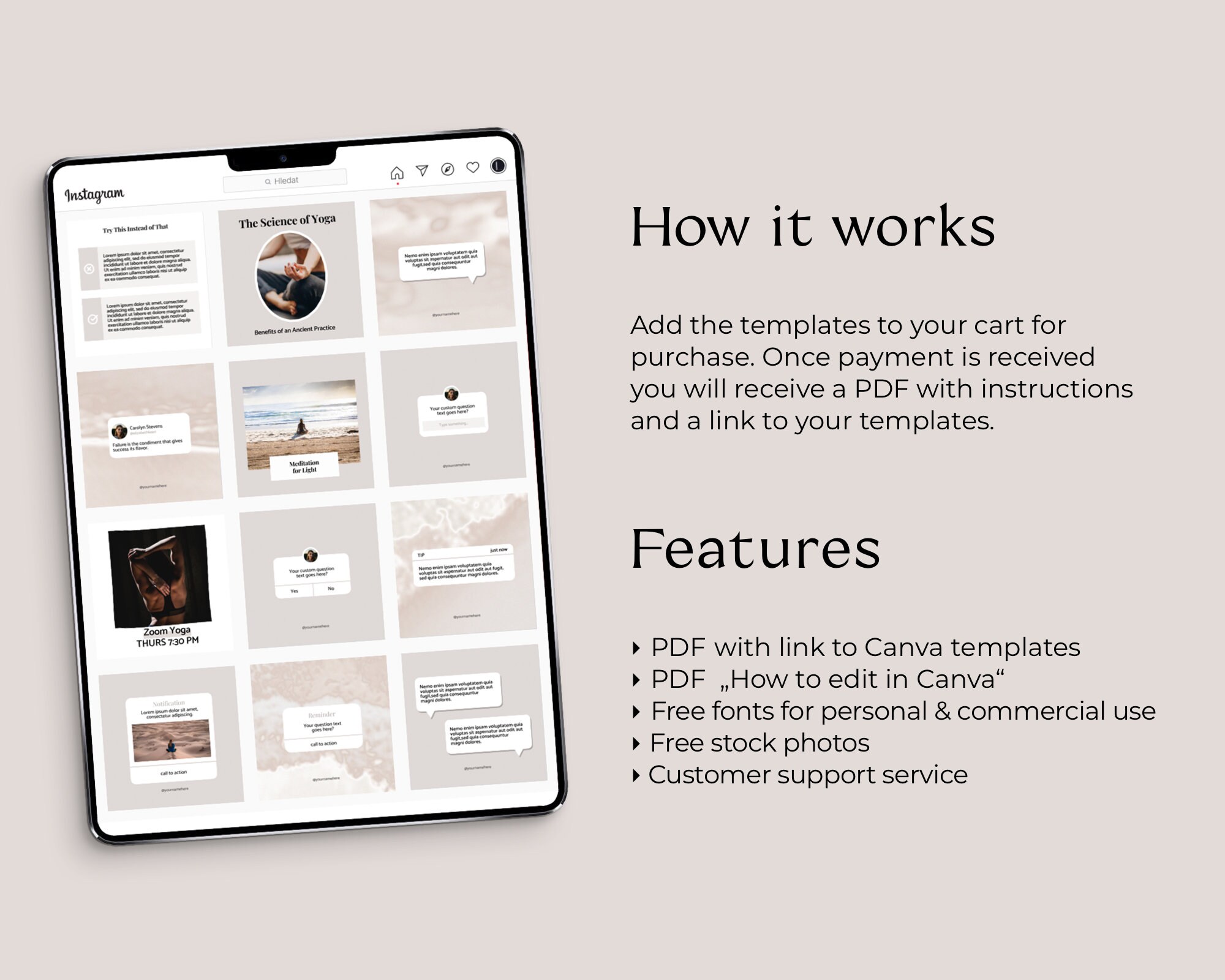 Instagram Feed Template. Instagram Blogger Template. Canva | Etsy