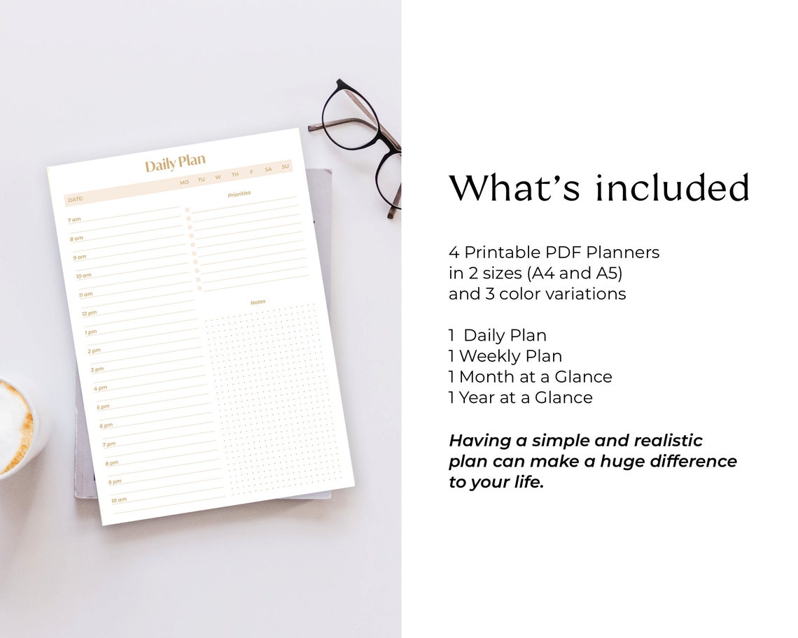 Printable Productivity Planner Kit. Printable Goal Planner. | Etsy