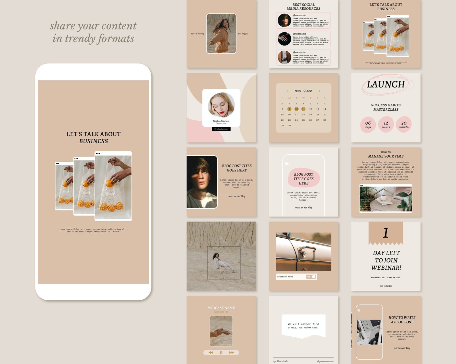 100 Instagram Templates. Blogger Template. Instagram Business Kit ...