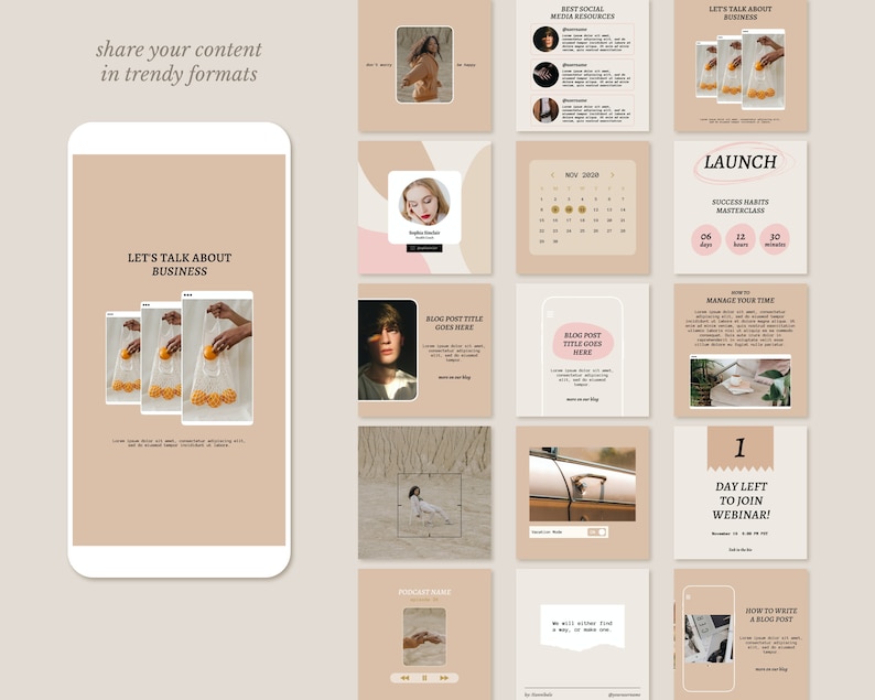 100 Instagram Templates. Blogger Template. Instagram Business - Etsy