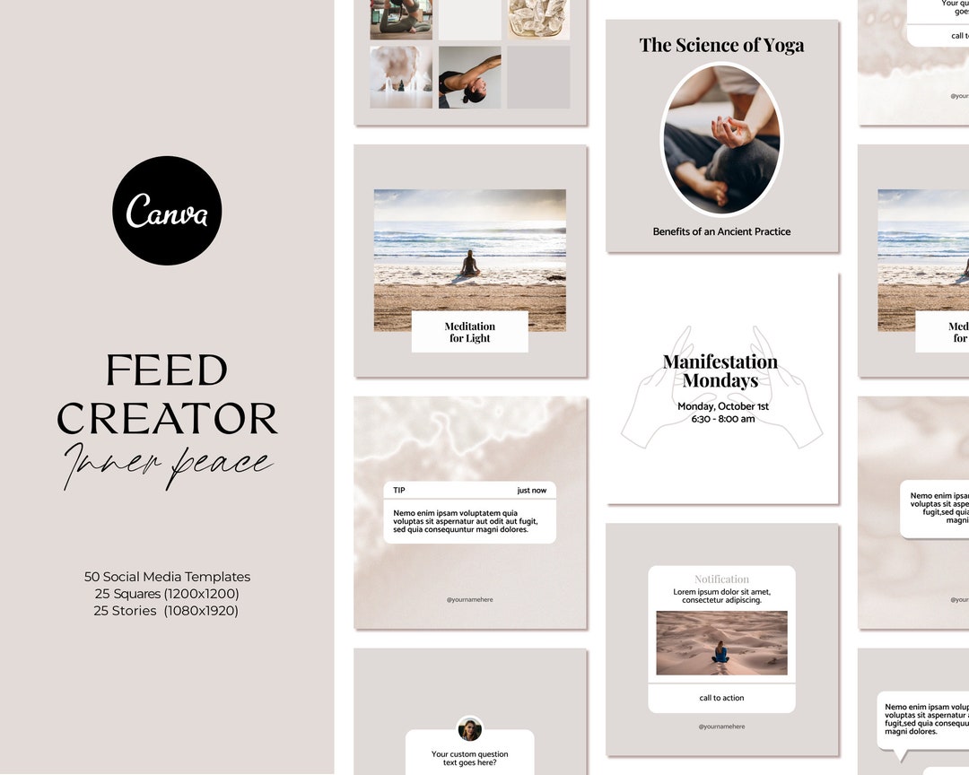 Instagram Feed Template. Instagram Blogger Template. Canva Template ...