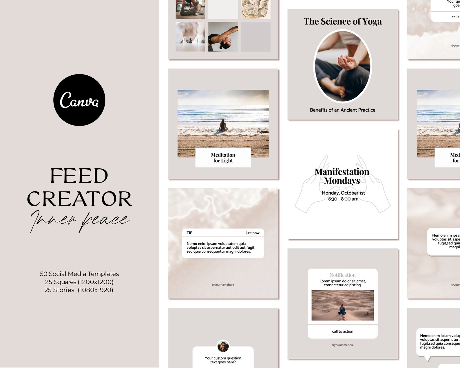 Instagram Feed Template. Instagram Blogger Template. Canva | Etsy