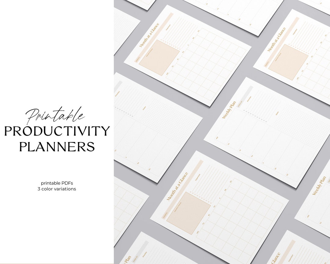 Printable Productivity Planner Kit. Printable Goal Planner. Daily ...
