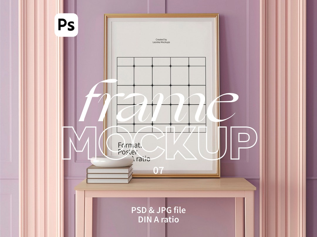 DIN A Ratio Frame Mockup. Golden Mockup Vertical Orientation. Photoshop ...