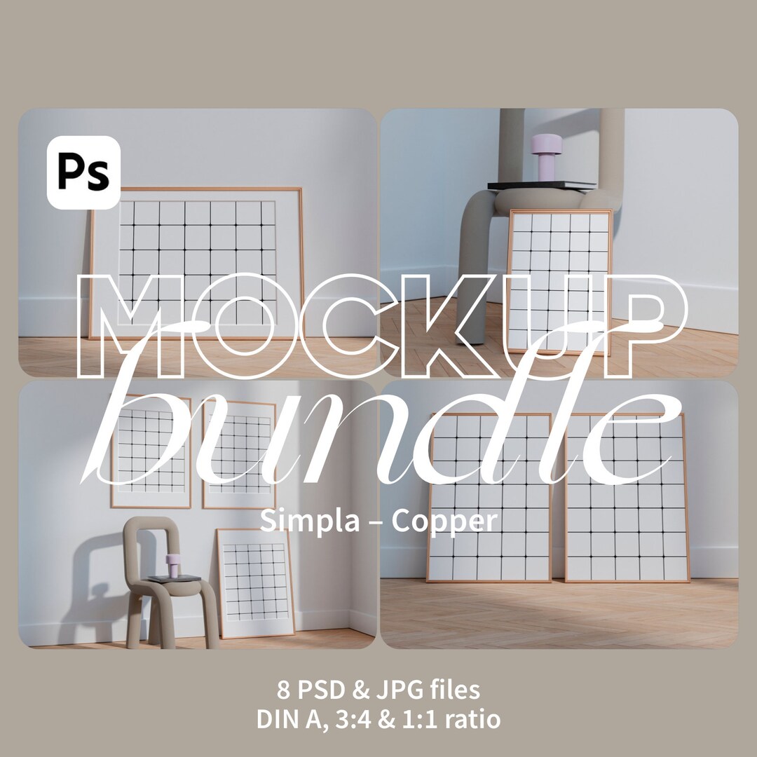 Minimal Frame Mockup Bundle. 12 Mock-up Frames for Art. Wall Art ...