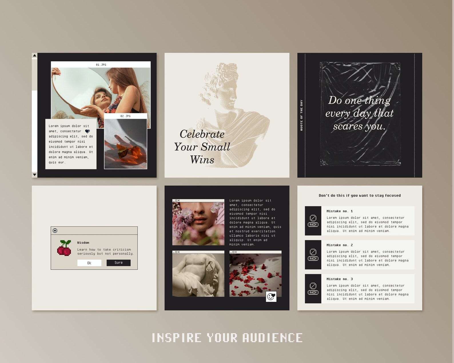 Retro Instagram Template Old Computer Aesthetic. Instagram Posts and ...