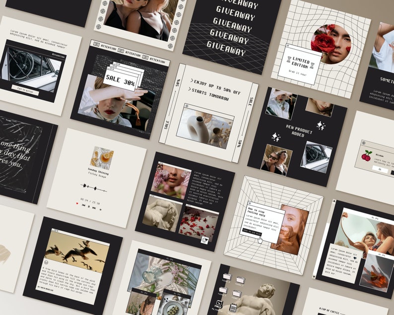 Retro Instagram Template Old Computer Aesthetic. Instagram - Etsy