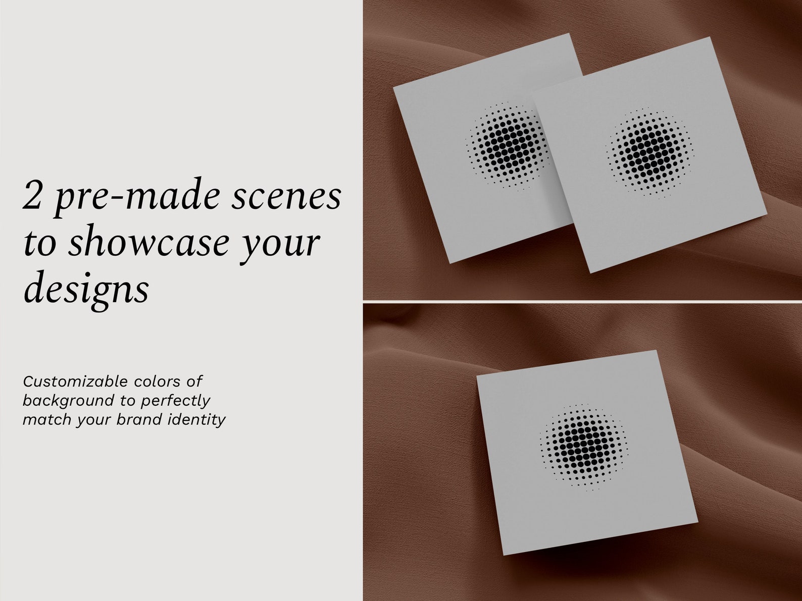 Square Card Mockup. Greeting Card Front and Back. Minimal Square ...