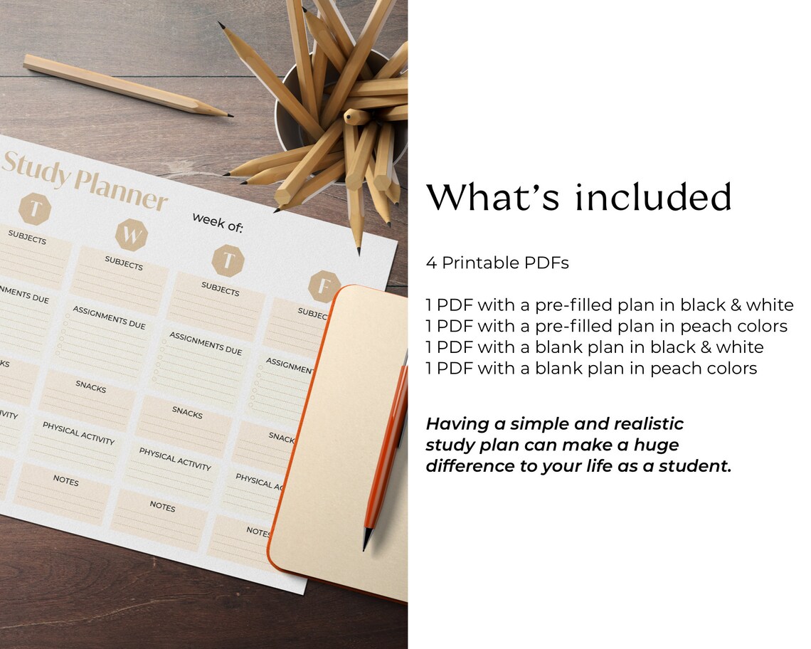 Printable Study Planner. Remote Learning Planner. Academic | Etsy