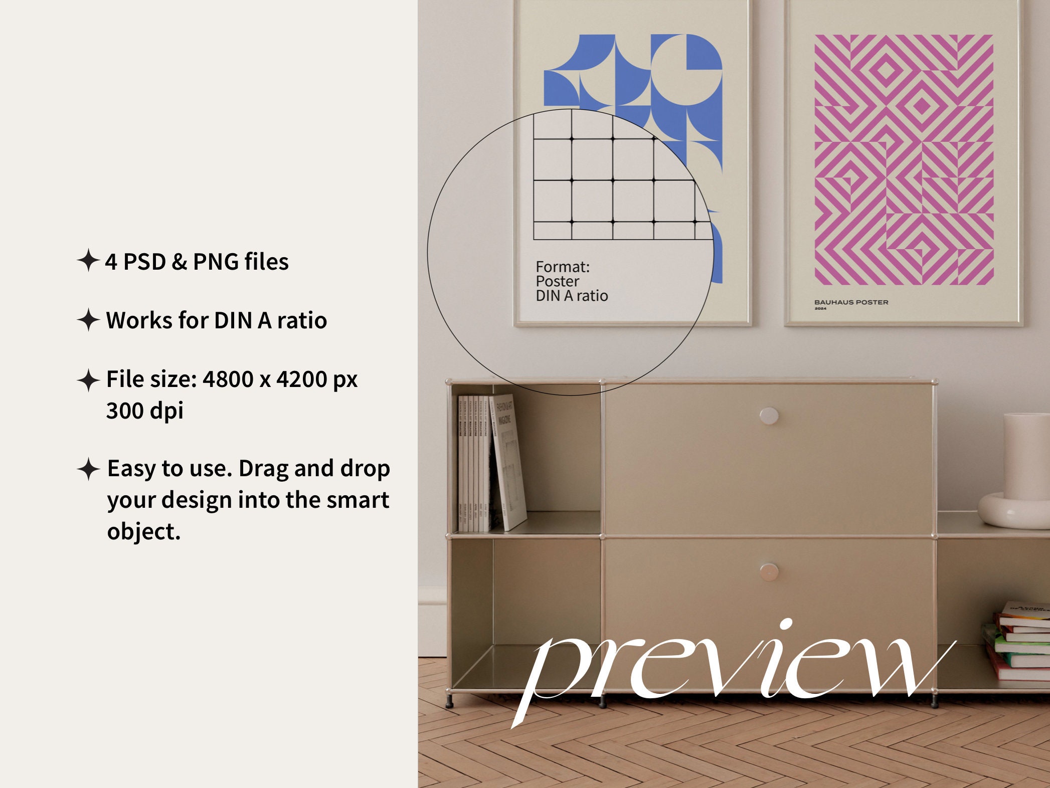 2 Frame Mockups Pack of Four for Photoshop for Prints and Artwork. Two ...