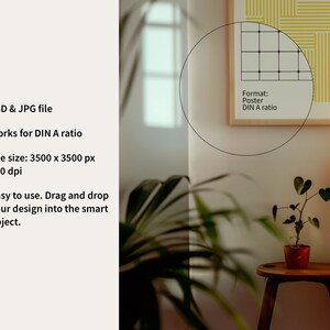 One Framed Artwork With Plant. ISO A DIN Ratio. Wooden Frame. Photoshop ...