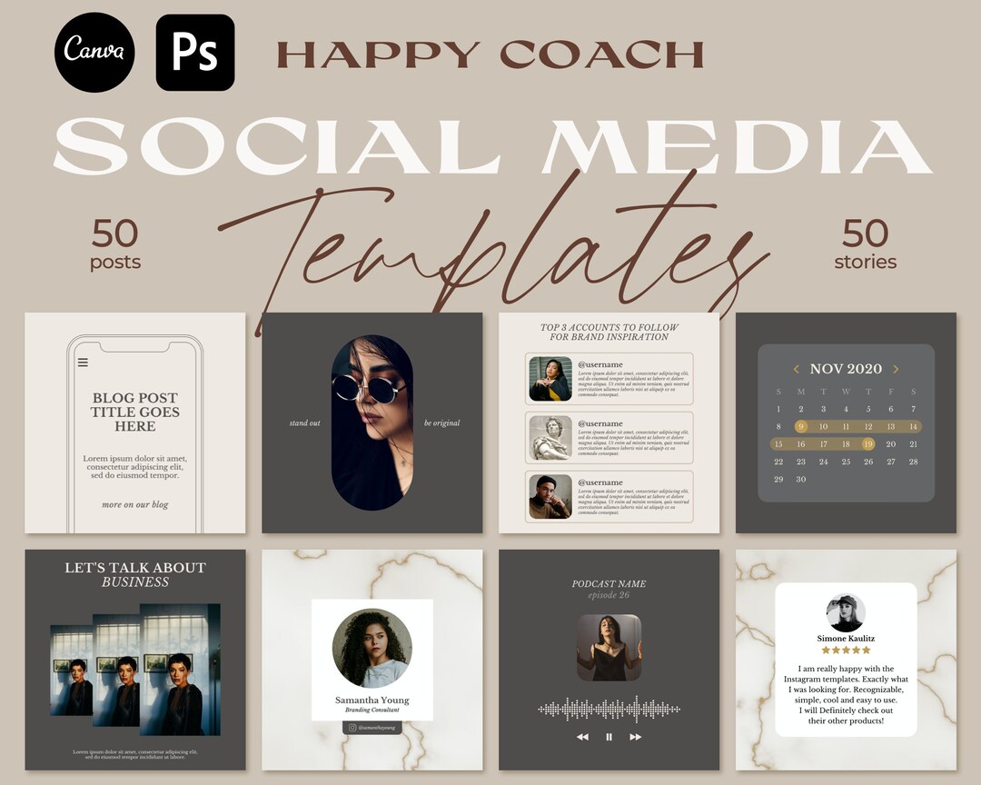100 Instagram Post Templates. Instagram Template. Blog Branding Kit for ...