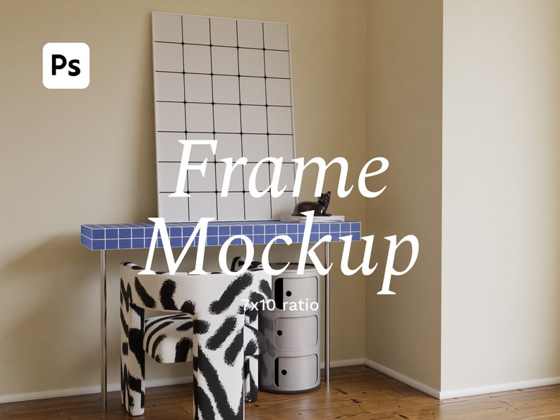 70x100 Poster Mockup. Vertical Frame Template. Photoshop - Etsy