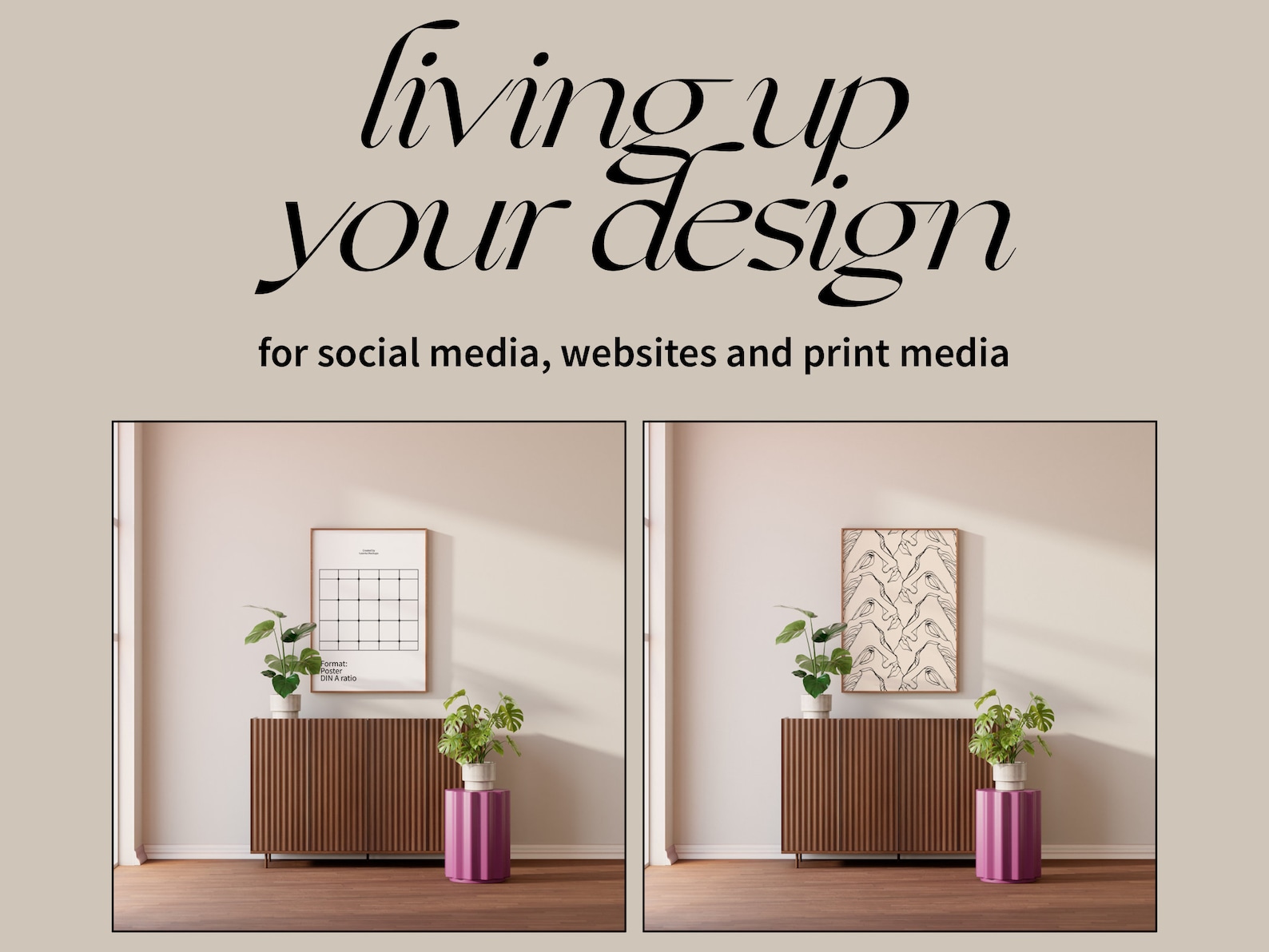 Frame Mockup Pack of Four for Photoshop for Prints and Artwork. Frame ...
