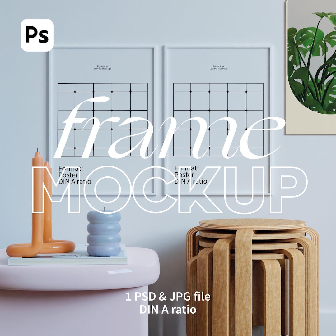 Two Vertical Frame Photoshop Mockup for Art and Printables. 2 Frames ...