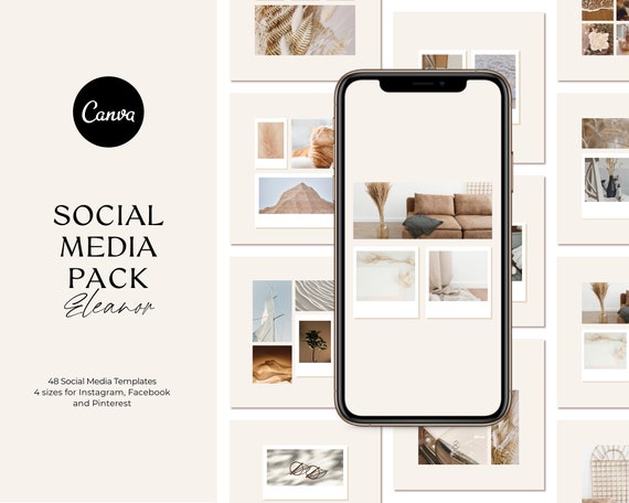 Social Media Template Pack. Templates for Instagram Facebook | Etsy